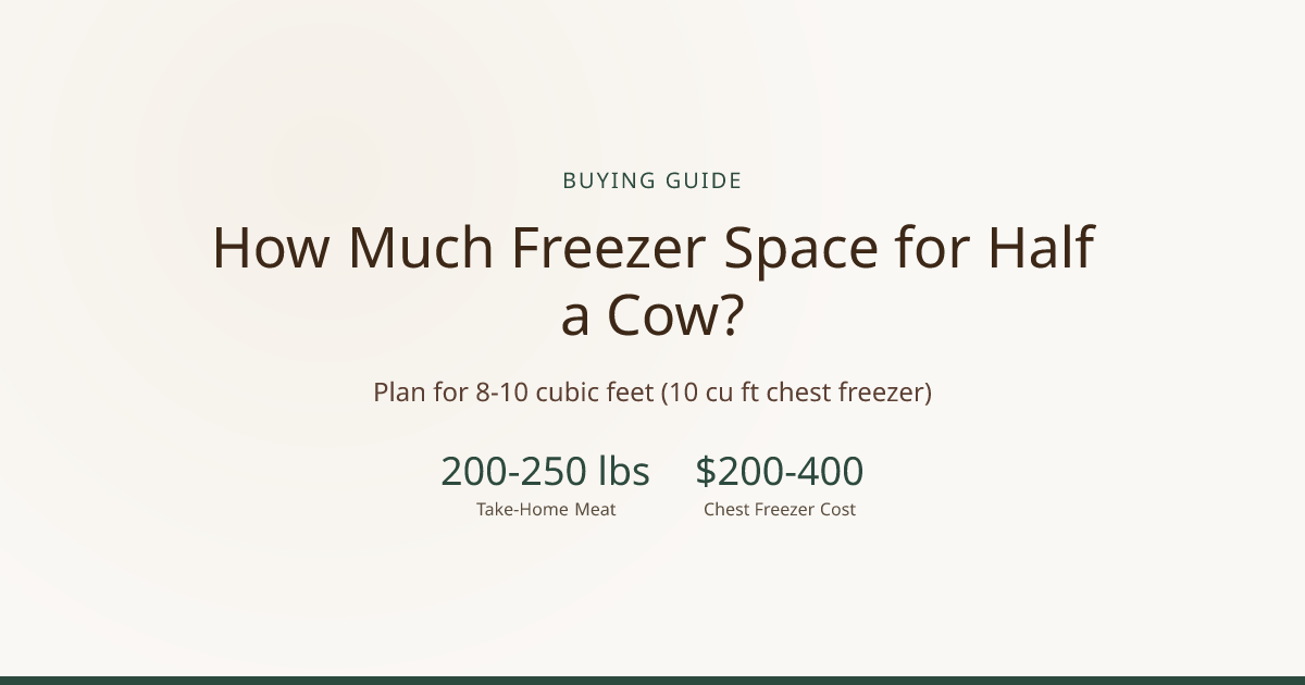 Freezer Space for Half a Cow: 8-10 Cu Ft (Size Chart + Calculator)