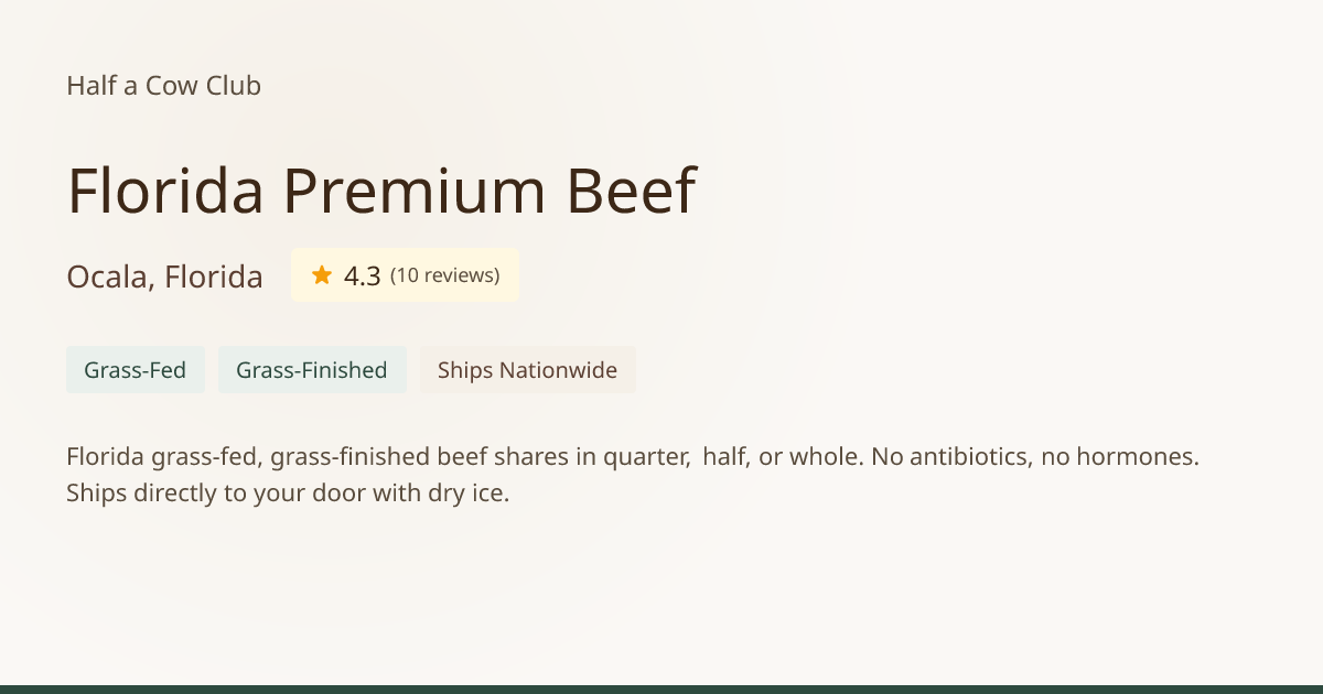 Florida Premium Beef - Bulk Beef in Ocala, Florida