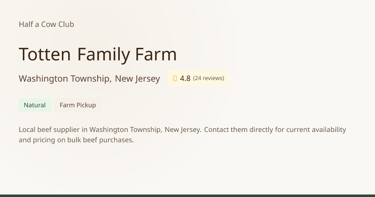 Totten Family Farm - Bulk Beef in Washington Township, New Jersey