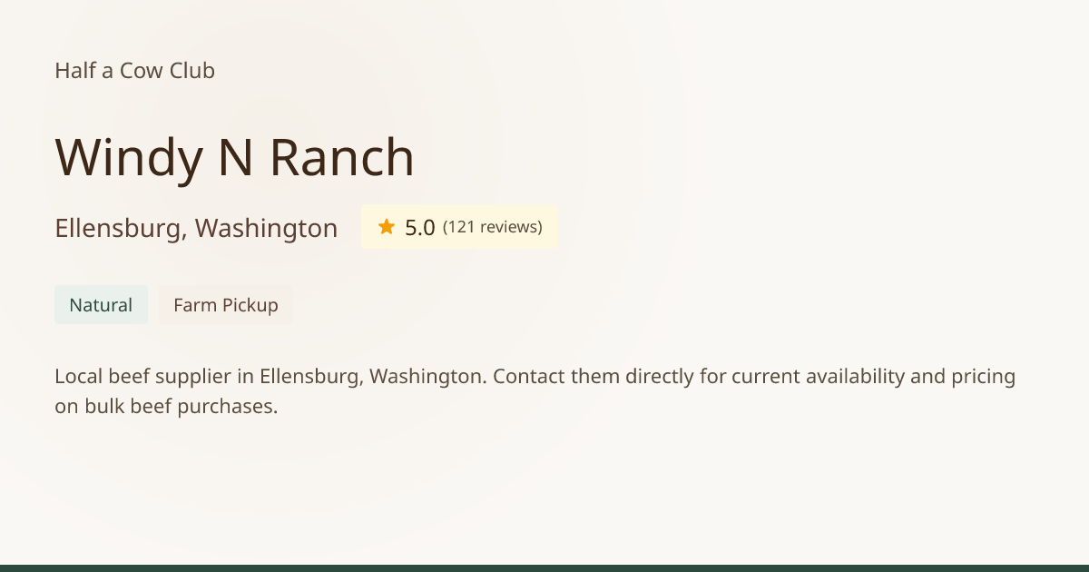 Windy N Ranch - Bulk Beef in Ellensburg, Washington
